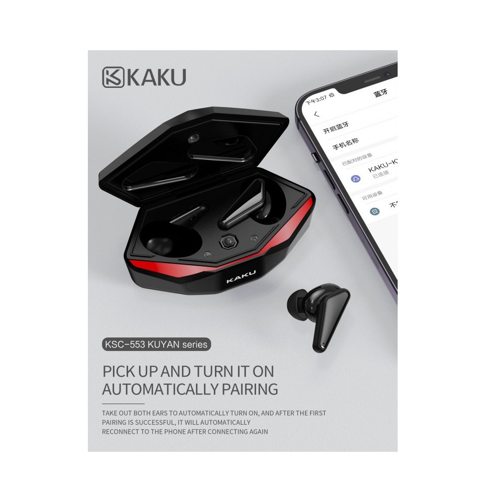Ecouteur Sans Fil Bluetooth Gaming Kaku KSC-553 TWS